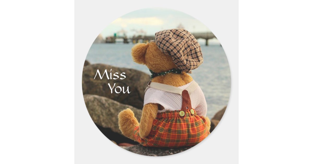 Miss You Classic Round Sticker | Zazzle
