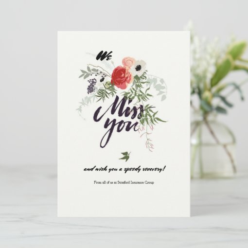 Miss You Get Well Greeting Card | Zazzle