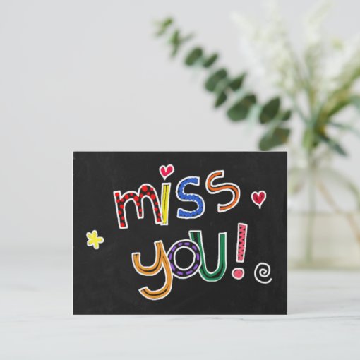 Miss You postcard - missing you | Zazzle