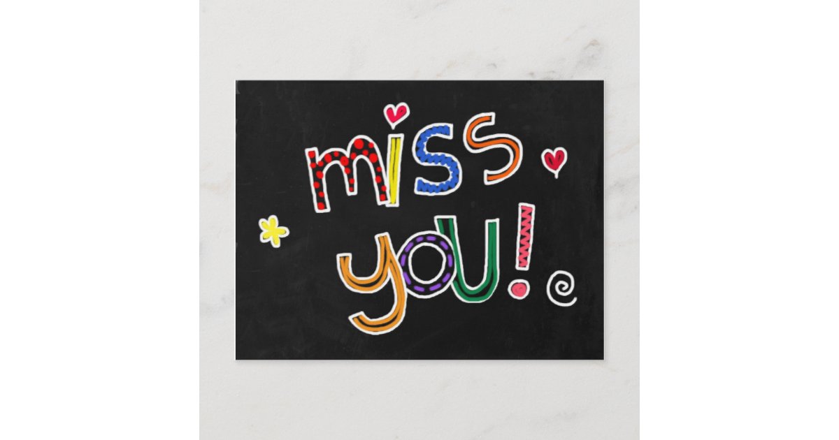 Miss You postcard - missing you | Zazzle