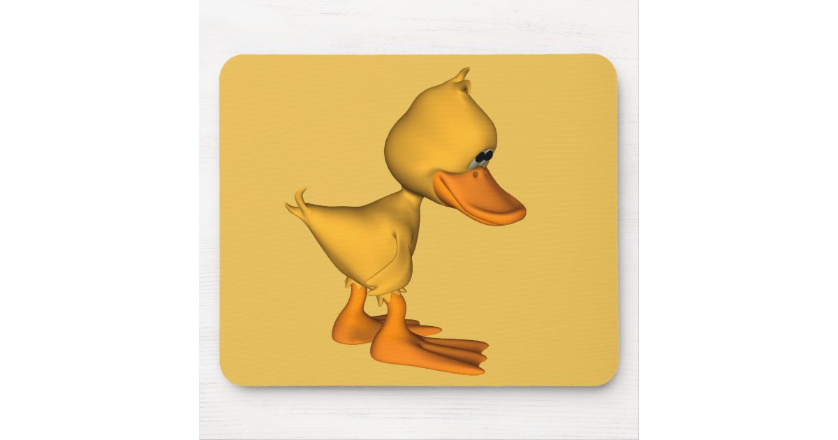 Miss you Sad little Yellow cartoon Duck Mouse Pad | Zazzle