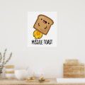Missile Toast Funny Mistletoe Puns Poster | Zazzle