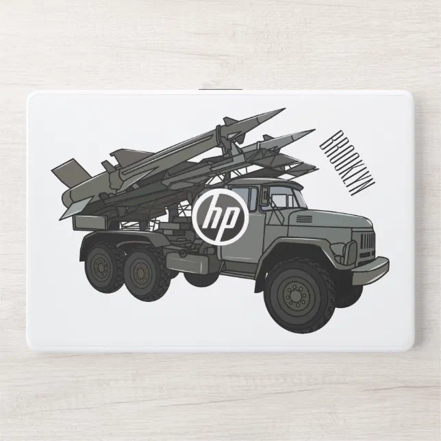 Missile vehicle cartoon illustration HP laptop skin | Zazzle