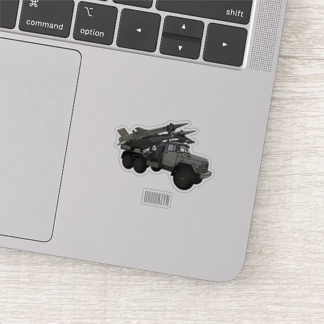 Missile vehicle cartoon illustration sticker | Zazzle