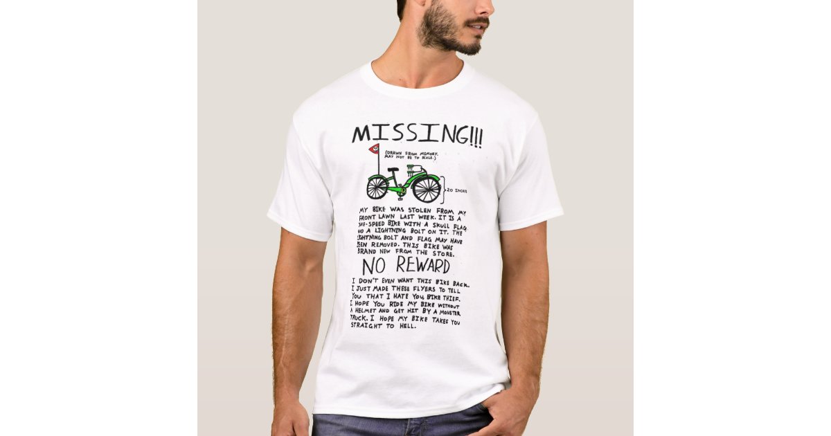 Missing bike T-Shirt | Zazzle