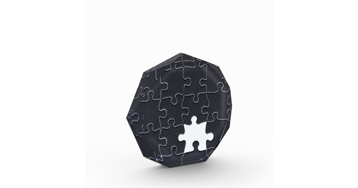 Missing Jigsaw Puzzle Piece black Award | Zazzle