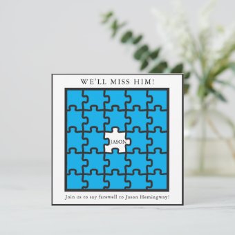 Missing Piece Farewell Party Invitations | Zazzle