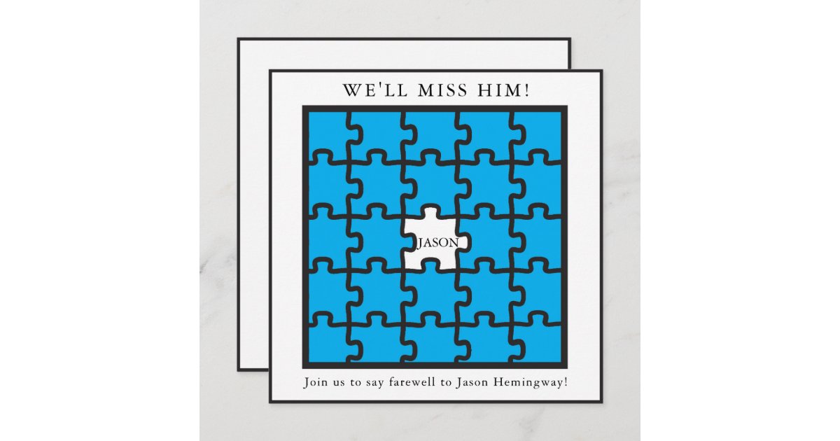 Missing Piece Farewell Party Invitations | Zazzle