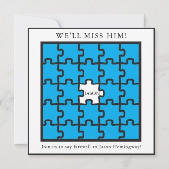 Missing Piece Farewell Party Invitations | Zazzle