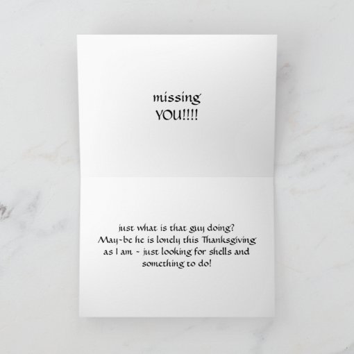 MISSING U THIS THANKSGIVING HOLIDAY CARD | Zazzle