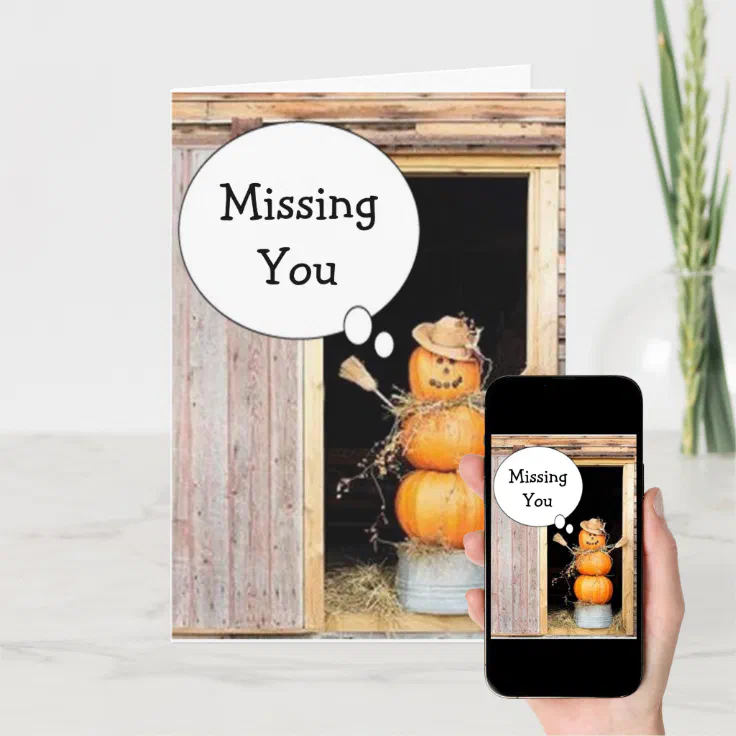 MISSING YOU AT THANKSGIVING AND ALWAYS HOLIDAY CARD | Zazzle