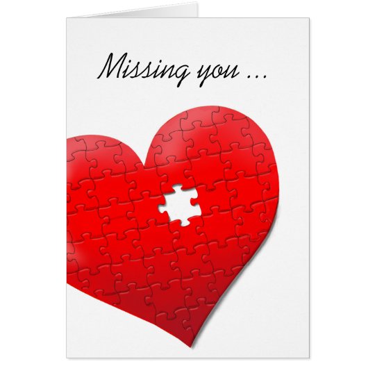 Missing you heart jigsaw puzzle card | Zazzle.com