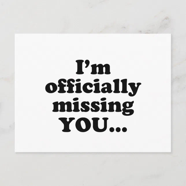 missing you postcard | Zazzle