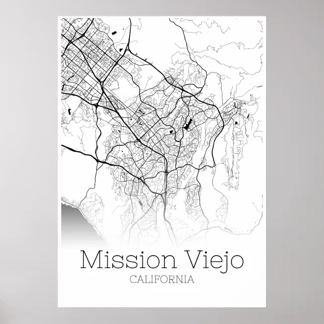 Mission Viejo Map - California - City Map Poster | Zazzle