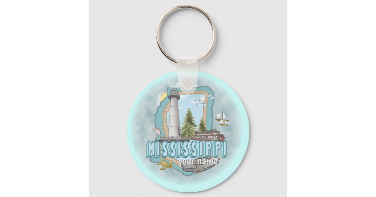 Mississippi Lighthouse keychain | Zazzle