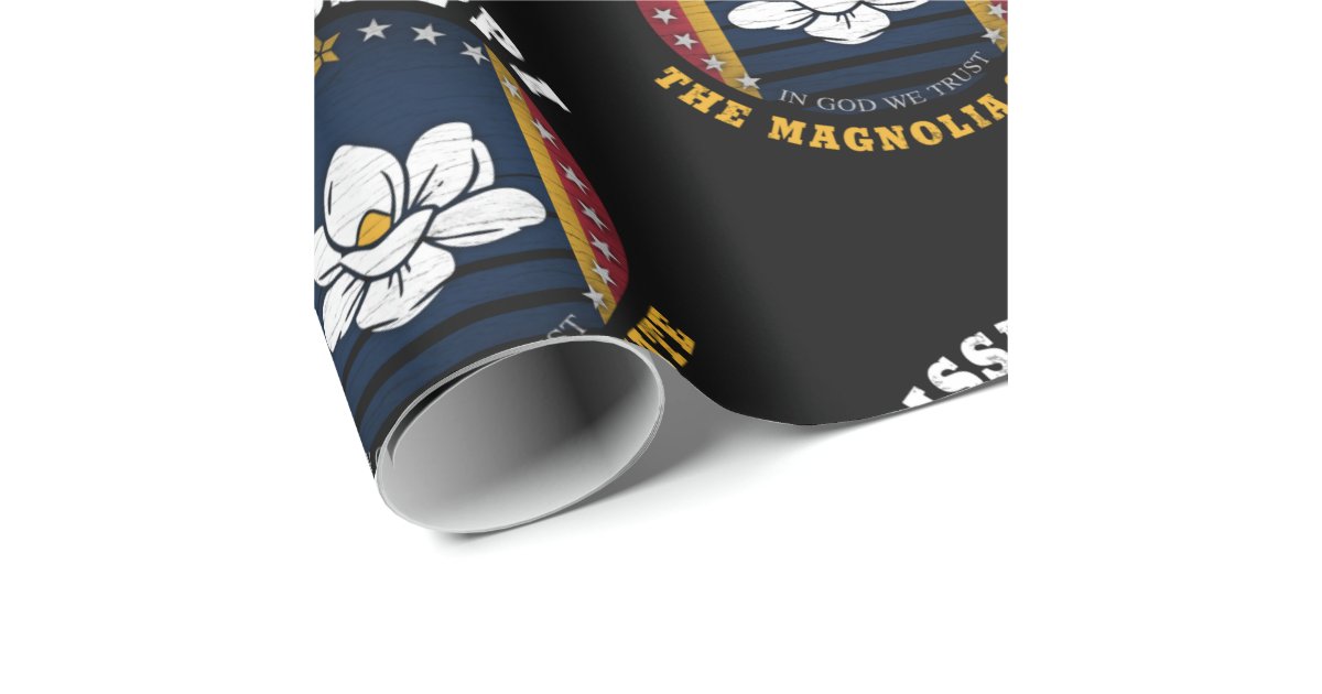 MISSISSIPPI MAGNOLIA STATE FLAG WRAPPING PAPER | Zazzle