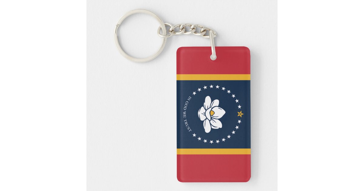 mississippi new flag usa united states america mag keychain | Zazzle