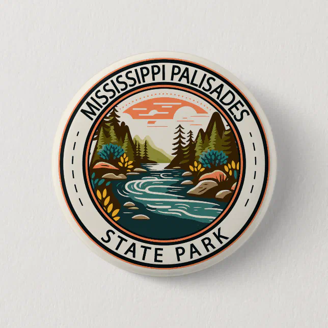 Mississippi Palisades State Park Illinois Badge Button | Zazzle
