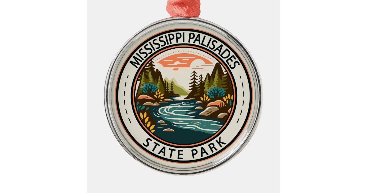 Mississippi Palisades State Park Illinois Badge Metal Ornament | Zazzle