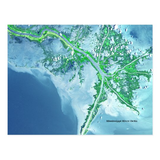 Mississippi River Delta Satellite Postcard | Zazzle.com