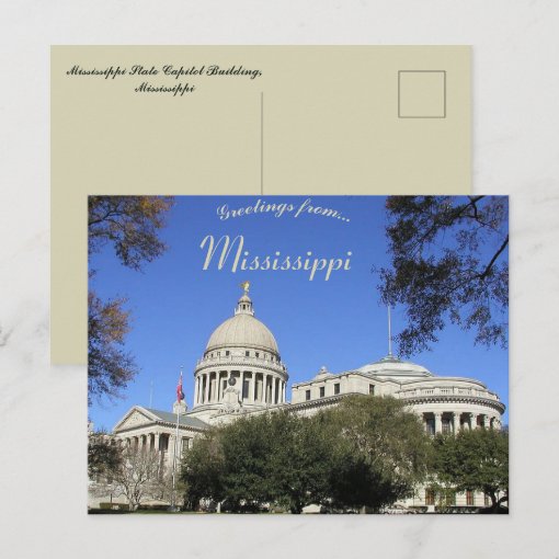 Mississippi State Capitol Building Mississippi Postcard | Zazzle