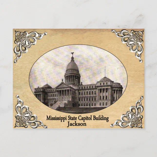 Mississippi State Capitol Old Postcard | Zazzle