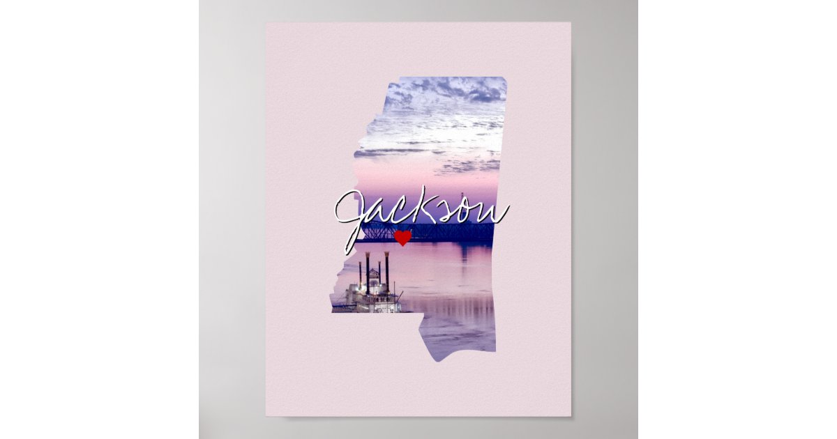 Mississippi State Photo insert and town name Poster | Zazzle