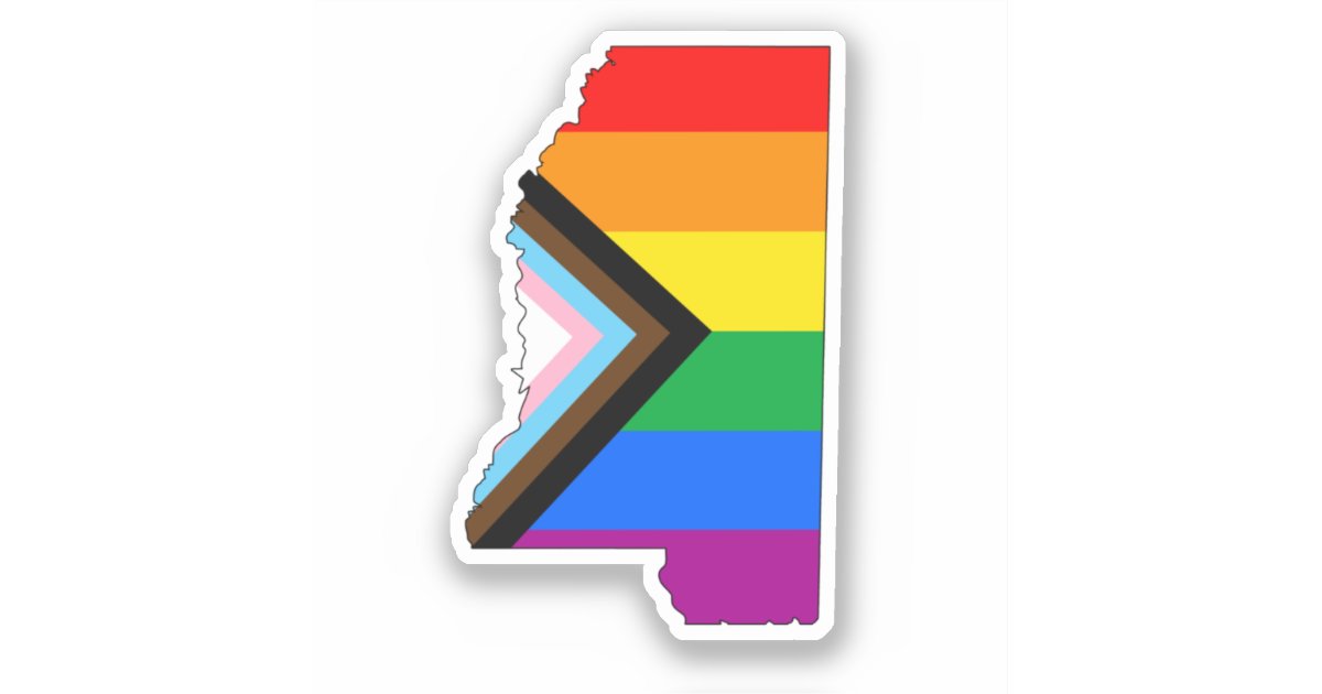 Mississippi State Pride LGBTQ Progress Pride Sticker | Zazzle