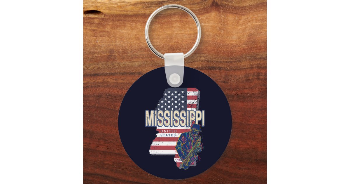 Mississippi State United States Map Vintage USA Keychain | Zazzle