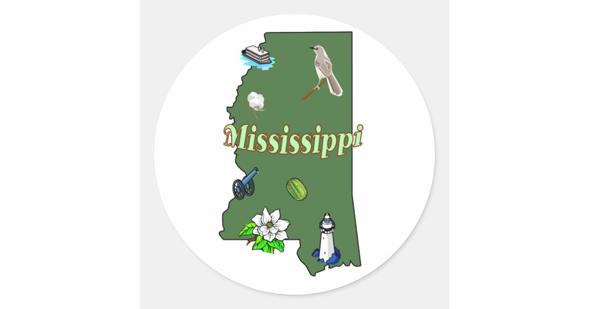 Mississippi Sticker | Zazzle