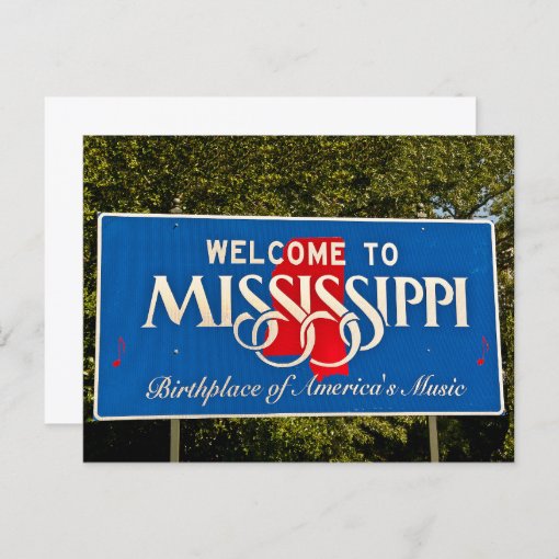 Mississippi Welcome Sign Postcard | Zazzle