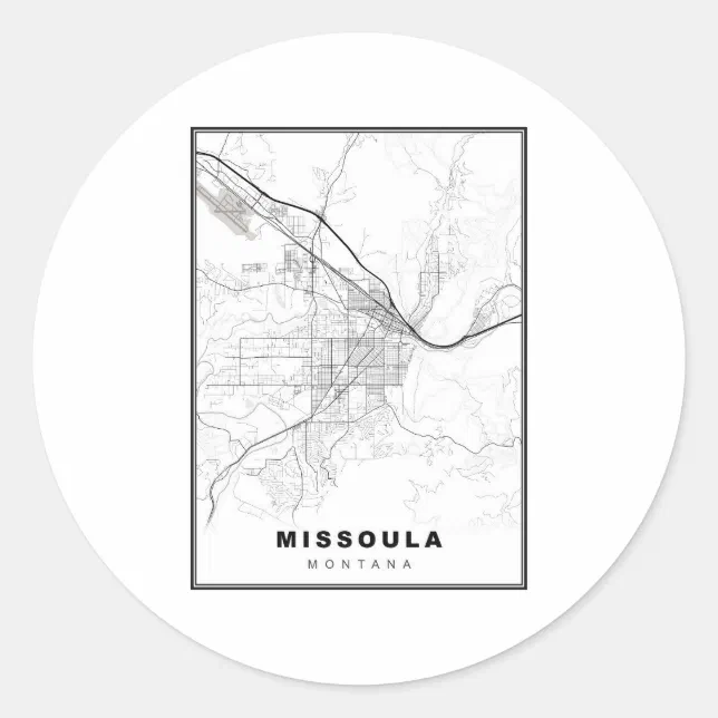 Missoula Map Classic Round Sticker | Zazzle