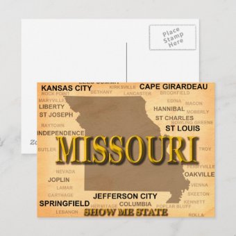Missouri Antique Map Postcard | Zazzle
