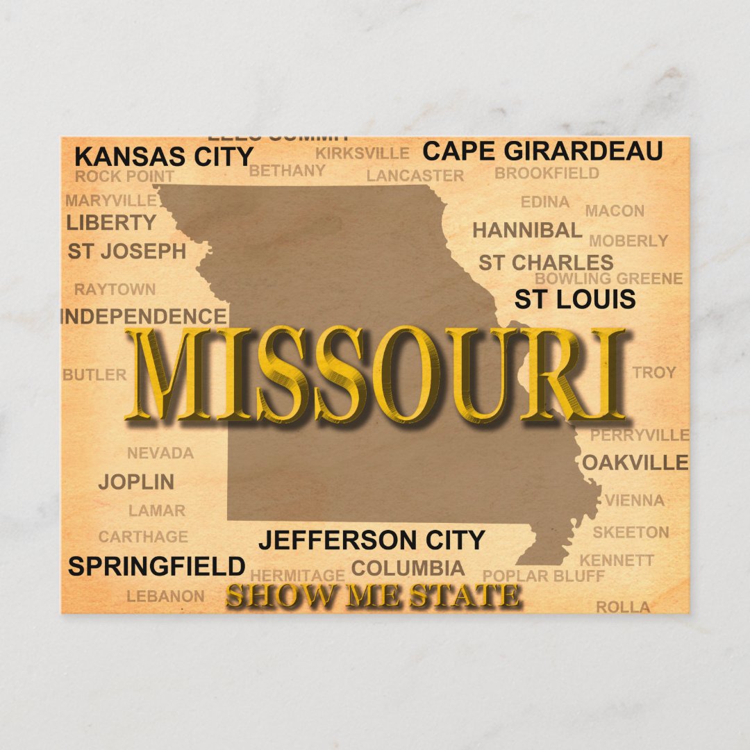 Missouri Antique Map Postcard | Zazzle