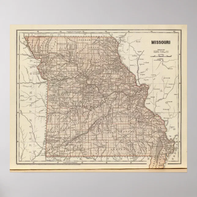 Missouri Atlas Map Poster | Zazzle