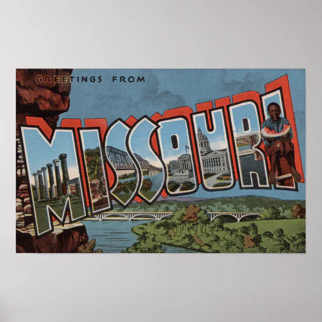 Missouri (Bridge View) - Large Letter Scenes Poster | Zazzle