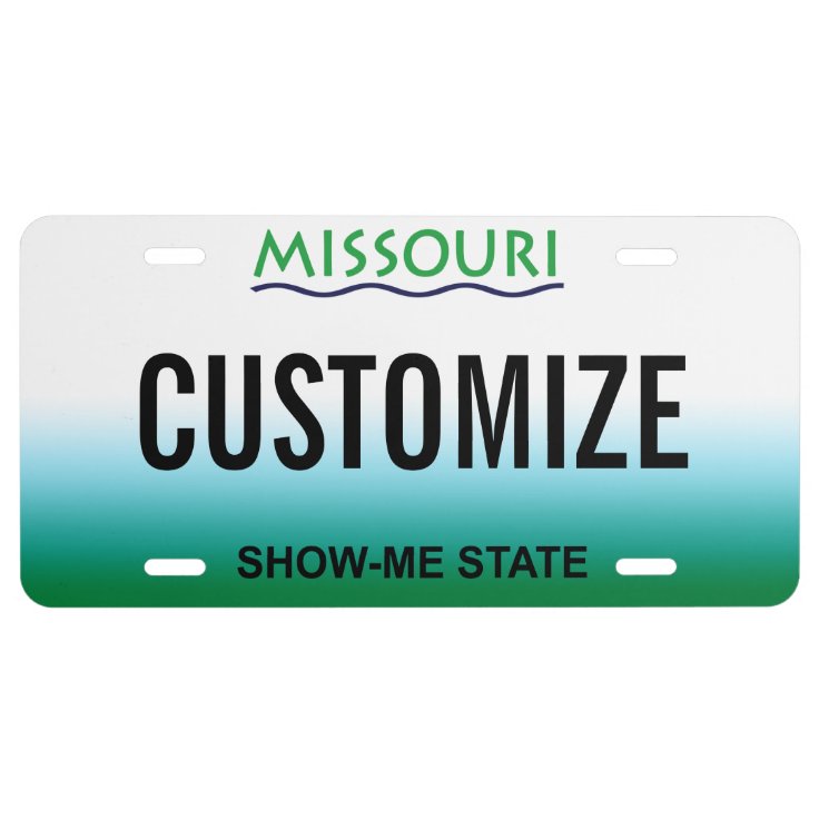 Missouri Custom License Plate | Zazzle