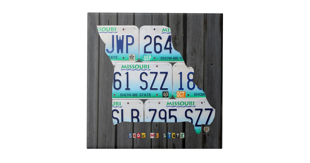 Missouri License Plate Map Ceramic Tile | Zazzle