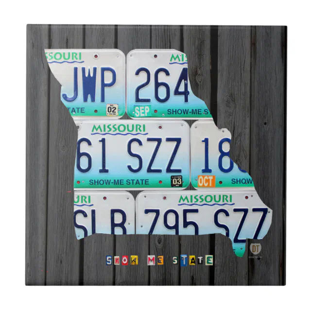 Missouri License Plate Map Ceramic Tile | Zazzle