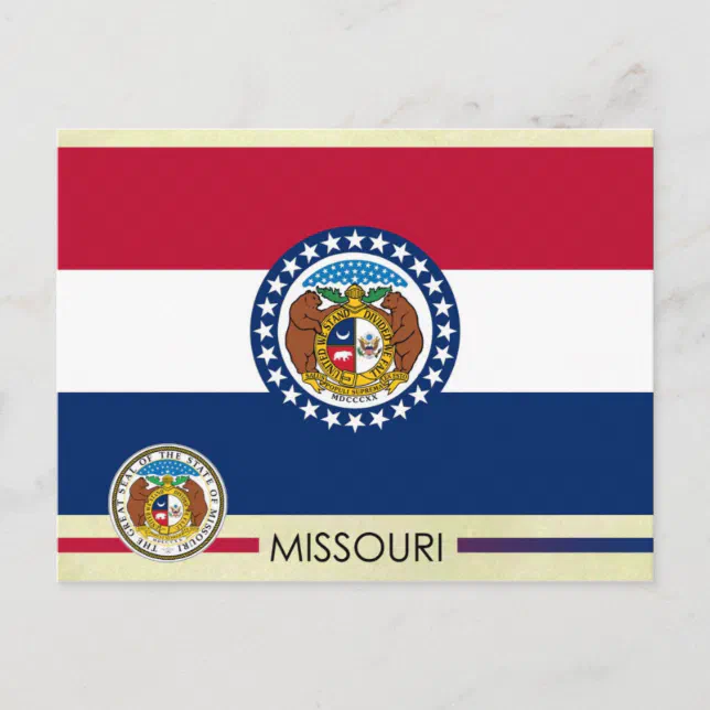 Missouri State Flag and Seal Postcard | Zazzle