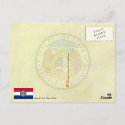 Missouri State Flag and Seal Postcard | Zazzle