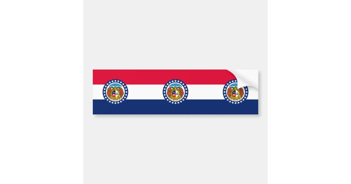 Missouri State Flag Design Bumper Sticker | Zazzle
