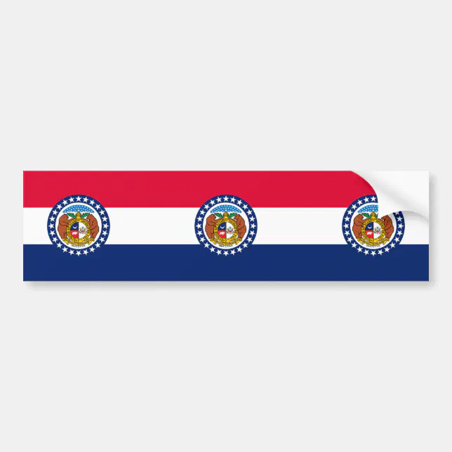 Missouri State Flag Design Bumper Sticker | Zazzle