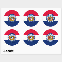 Missouri State Flag Design Classic Round Sticker | Zazzle