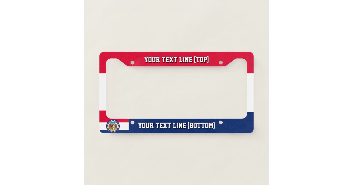 Missouri State Flag Design on a Personalized License Plate Frame | Zazzle