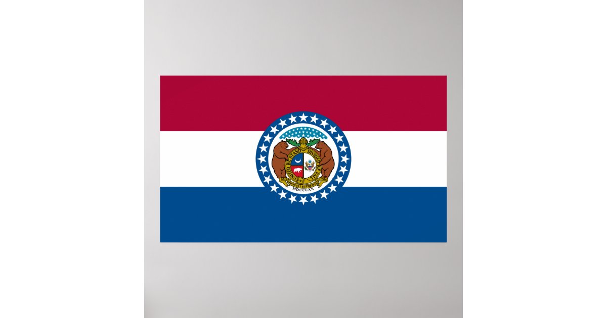 Missouri state flag poster | Zazzle