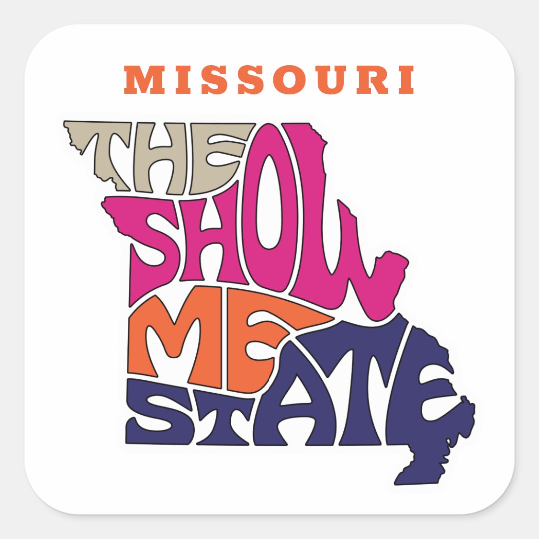 Missouri State Nickname Word Art Square Sticker | Zazzle