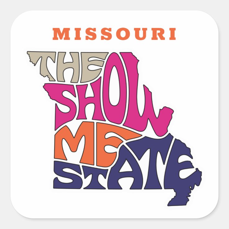 Missouri State Nickname Word Art Square Sticker | Zazzle