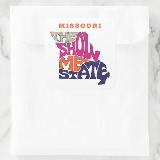 Missouri State Nickname Word Art Square Sticker | Zazzle