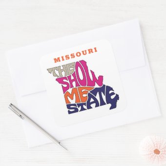 Missouri State Nickname Word Art Square Sticker | Zazzle